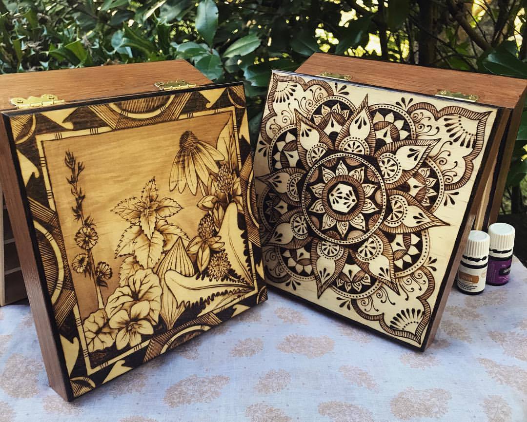 Woodburned Boxes